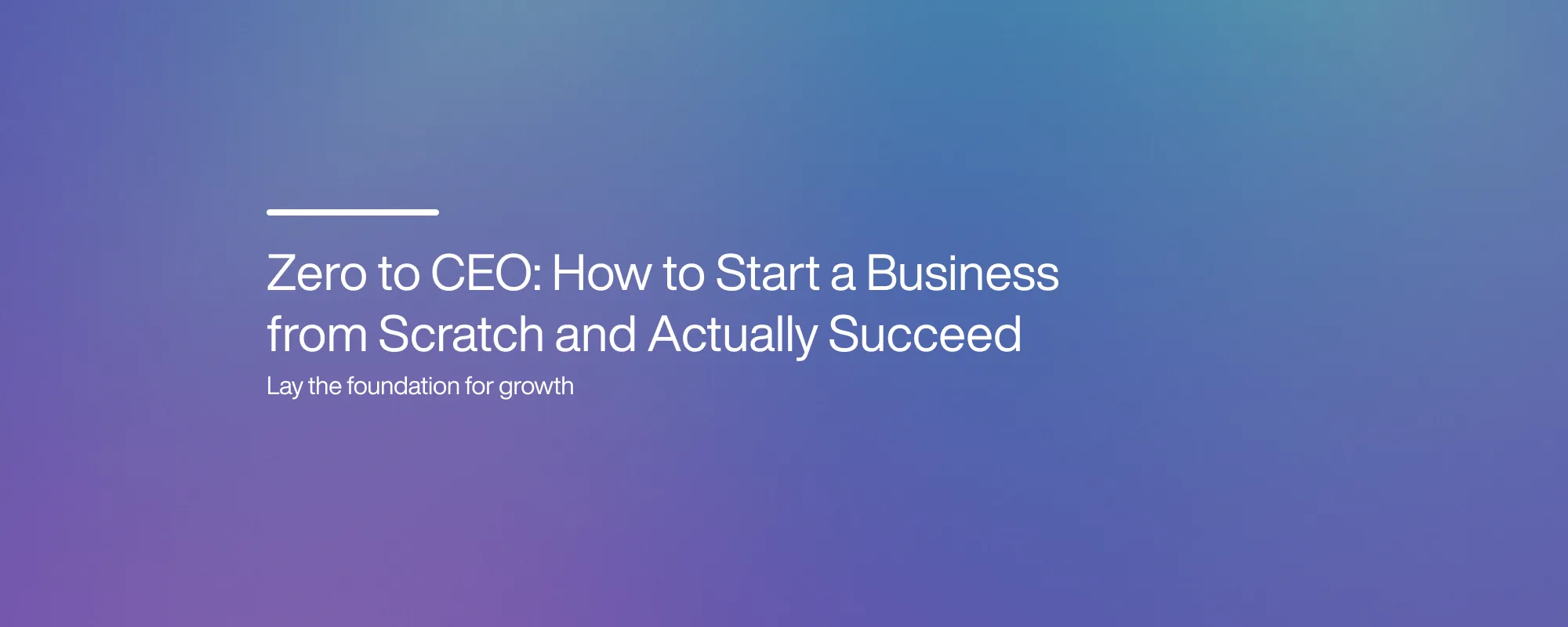 Zero to CEO: How to Start a Business from Scratch and Actually Succeed